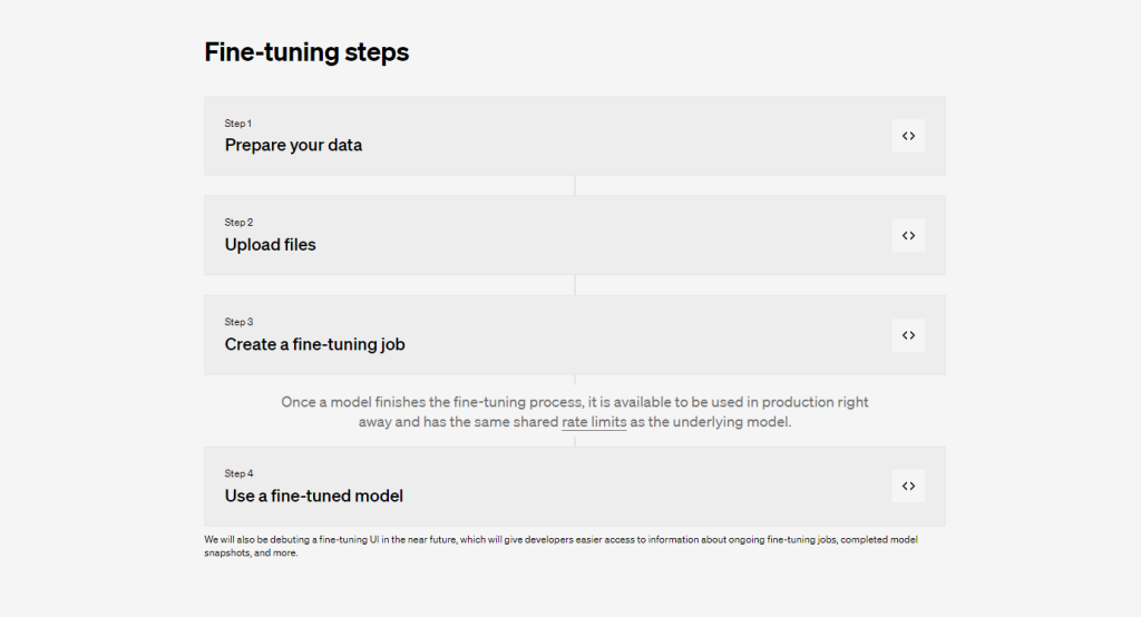 OpenAI introduces fine-tuning for GPT-3.5 Turbo, hints at adding a UI also OpenAI introduces fine-tuning for GPT-3.5 Turbo, hints at adding a UI also