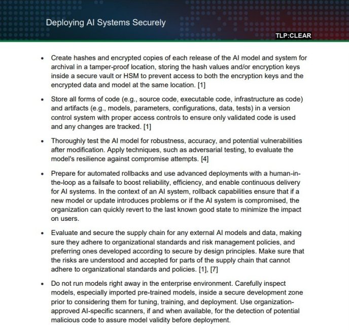 NSA comes up with best practices for rolling out secure AI systems